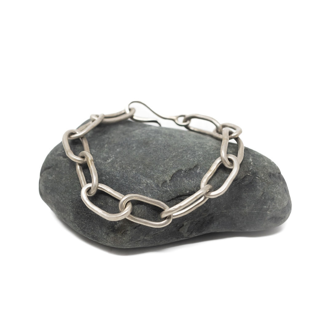 betty jäger heavy weight chain bracelet in bright white silver | salt ...