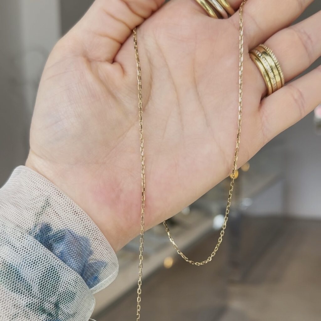 reserved: estate 14k solid 14k elongated rolo chain | salt hill jewelry ...